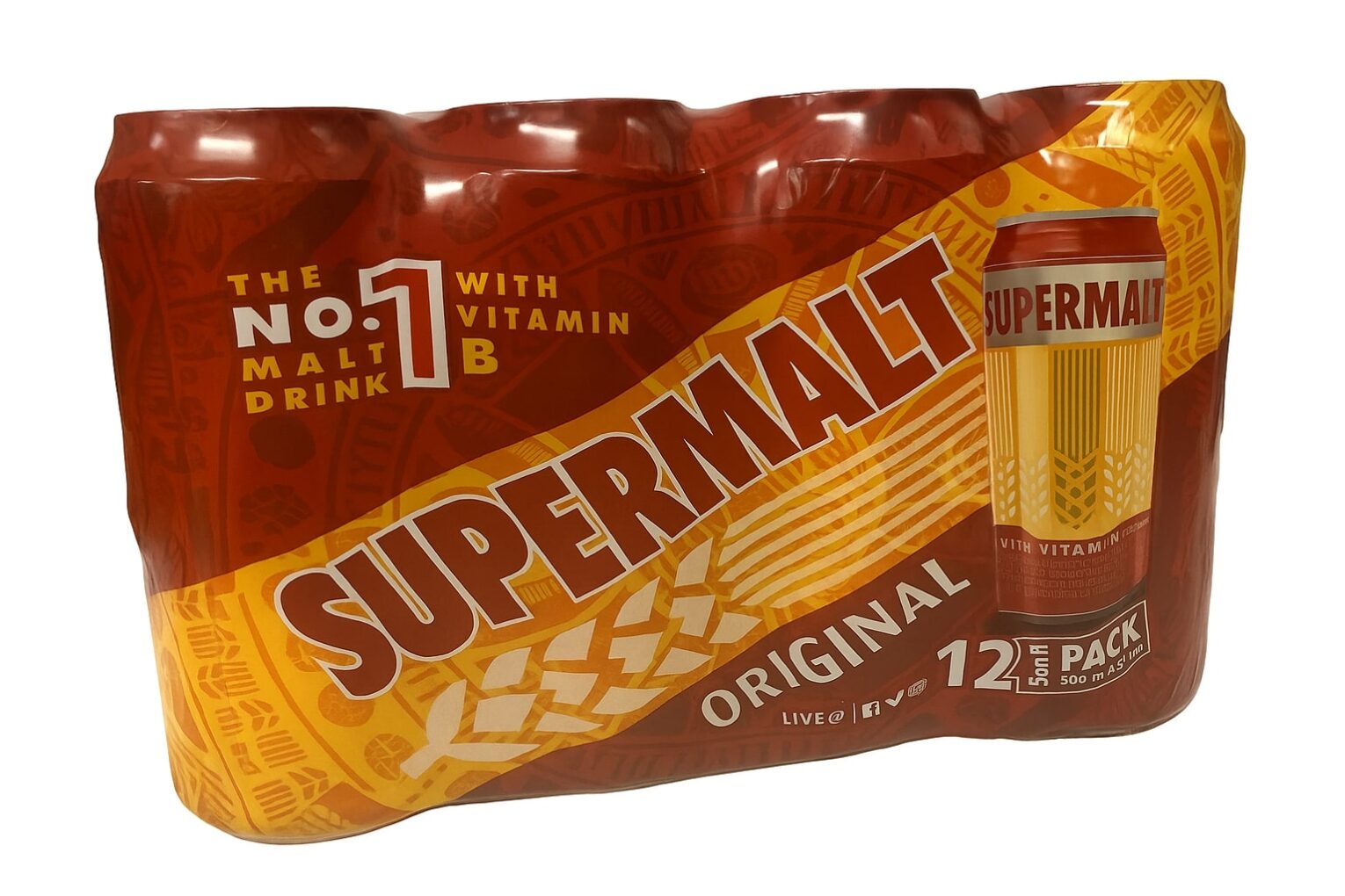 Supermalt Original Non-Alcoholic Malt Drink 500ml X12 Cans » 4way Foods ...